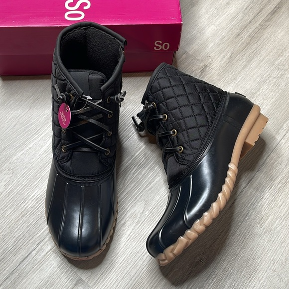 SO | Shoes | Nwt So Wombat Size Black Quilted Winter Duck Rain Snow ...